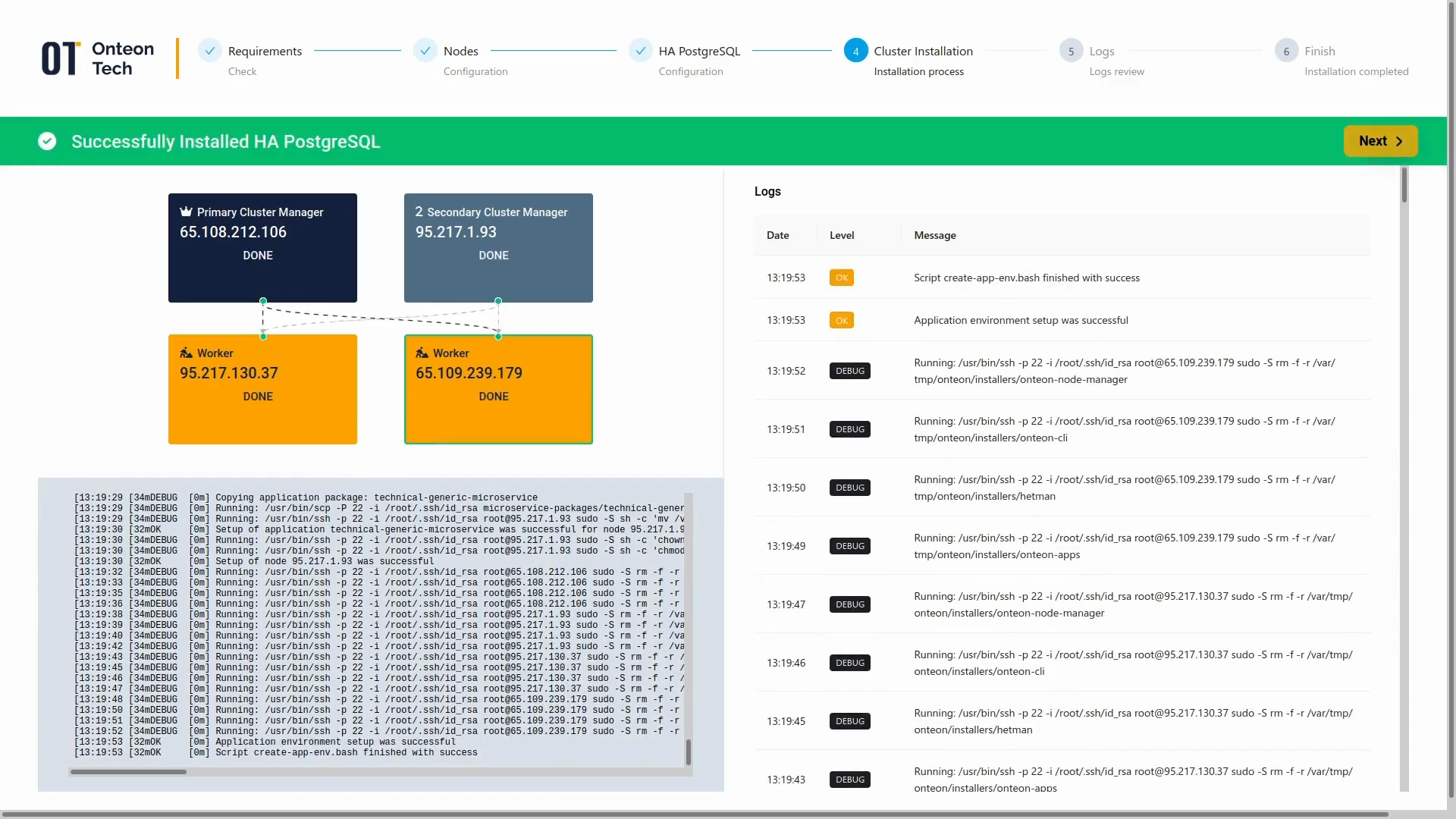 Web Installer - HA PostgreSQL Documentation